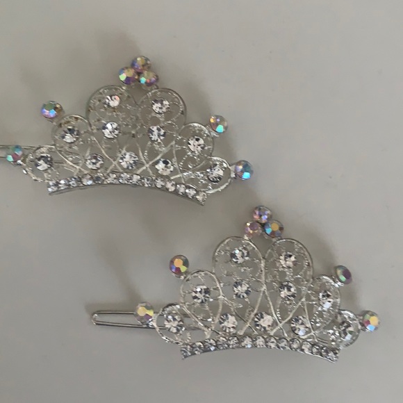 rhinestones | Accessories | Rhinestone Crown Hair Clips | Poshmark